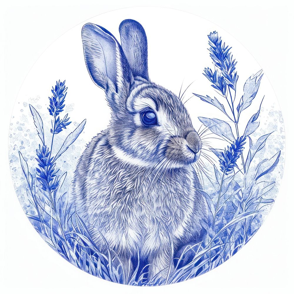 Rabbit and grass drawing sketch | Free Photo Illustration - rawpixel