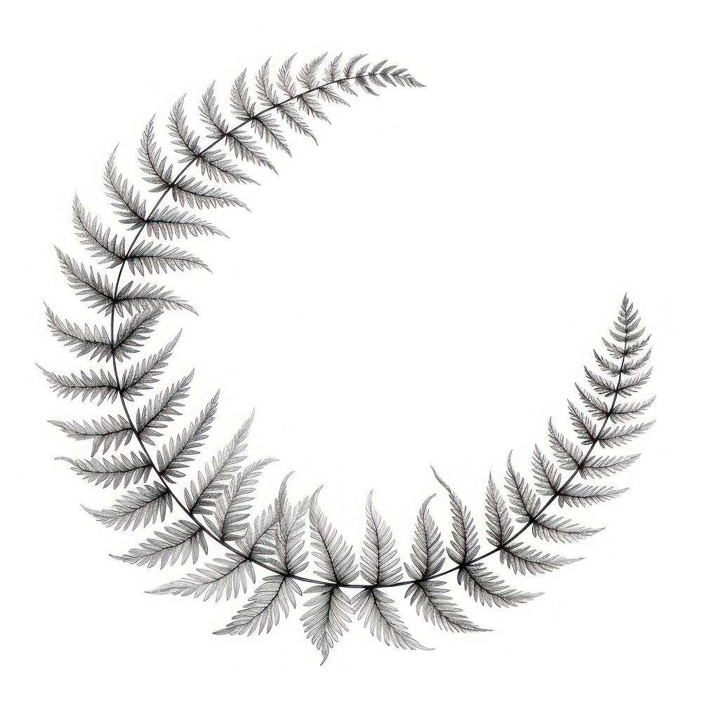 Circle frame fern drawing sketch | Free Photo Illustration - rawpixel