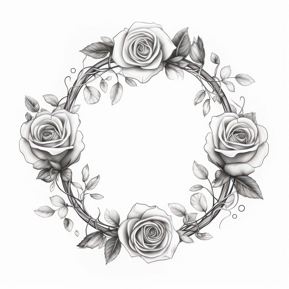 Roses flower drawing sketch pattern | Free Photo Illustration - rawpixel