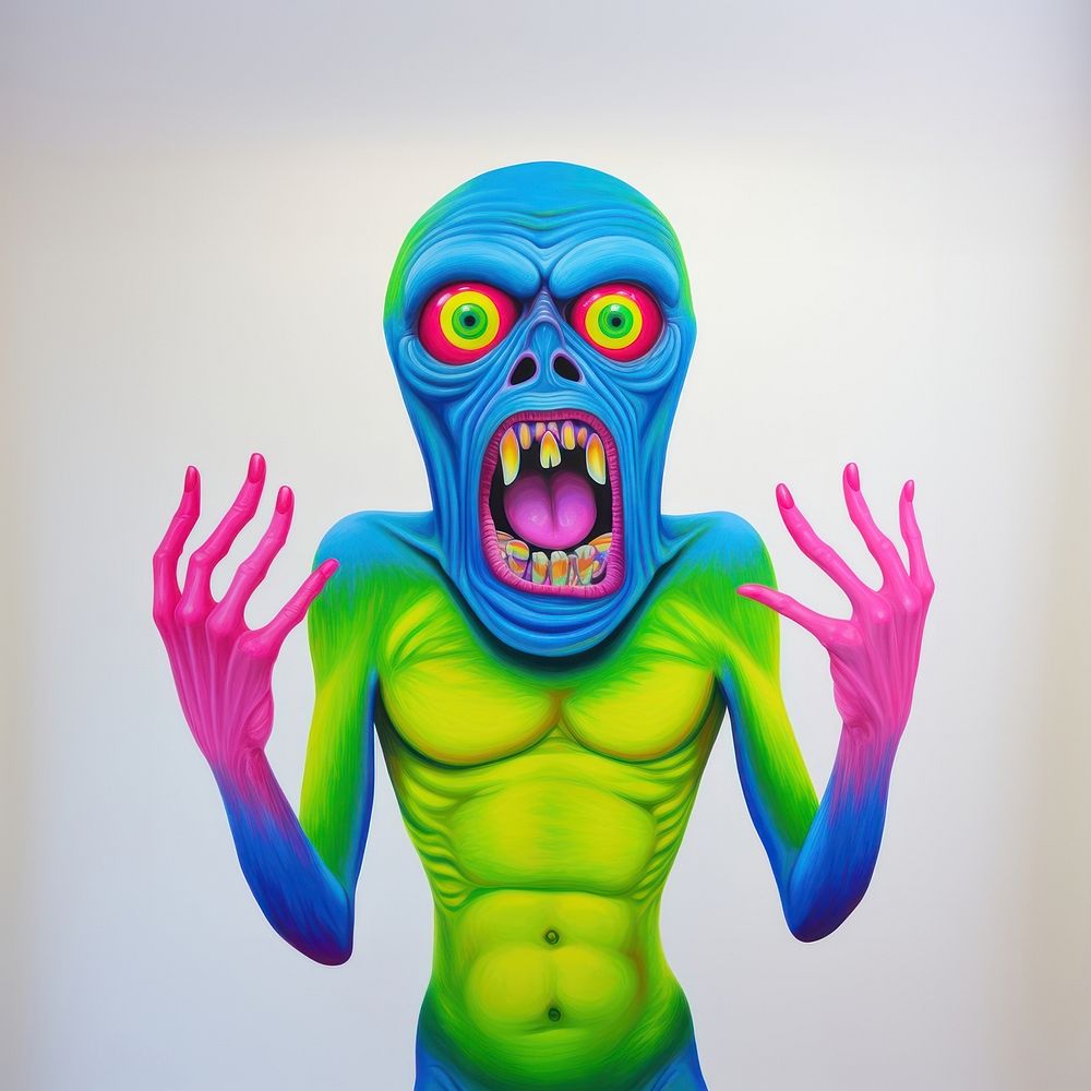 Surrealistic painting monster portrait art | Premium Photo Illustration ...