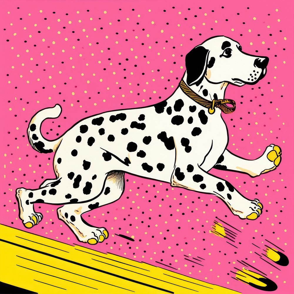 Comic dalmatian animal mammal pet | Free Photo Illustration - rawpixel