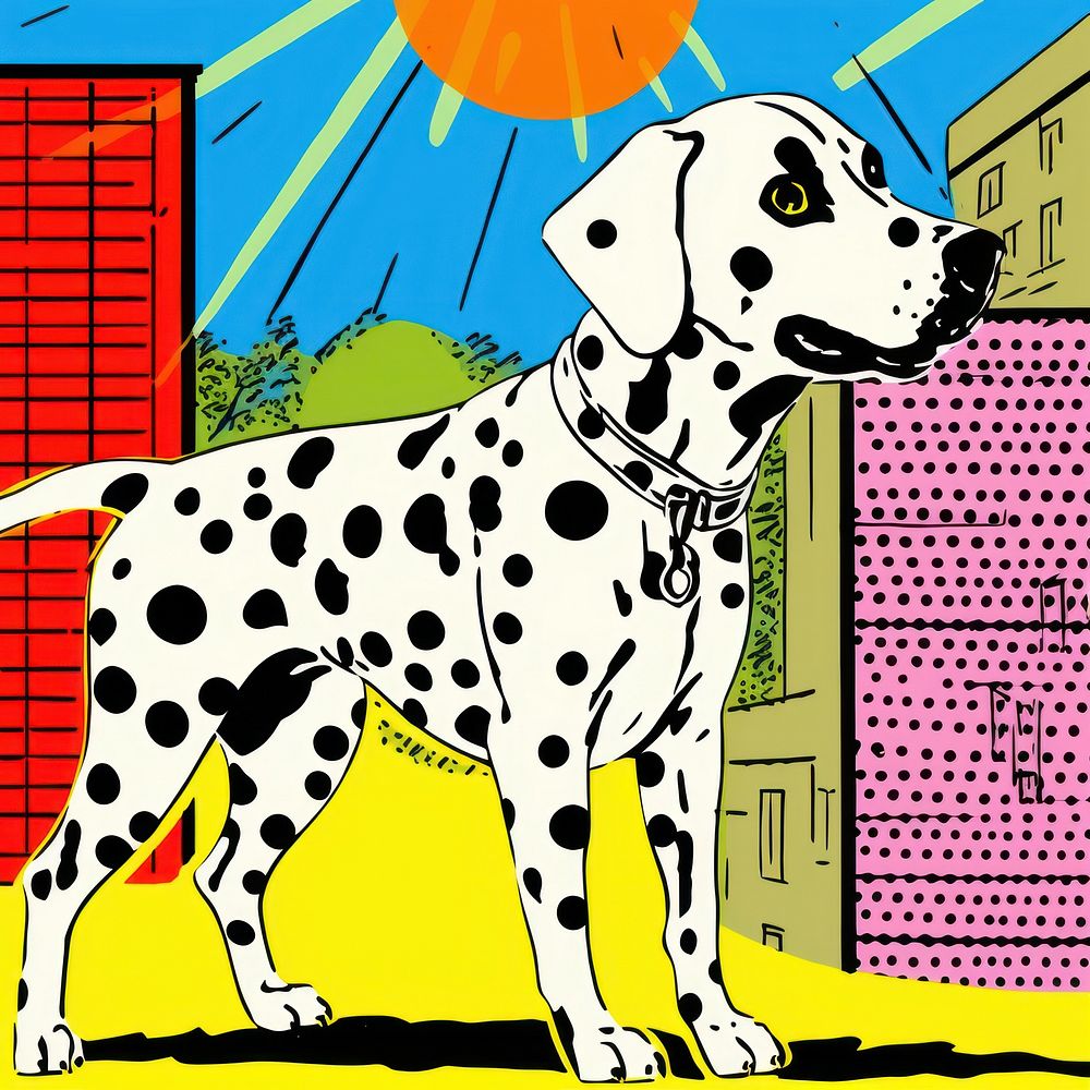 Comic dalmatian mammal animal pet | Free Photo Illustration - rawpixel