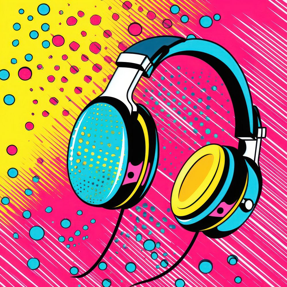 Comic headphone headphones backgrounds headset. | Free Photo ...