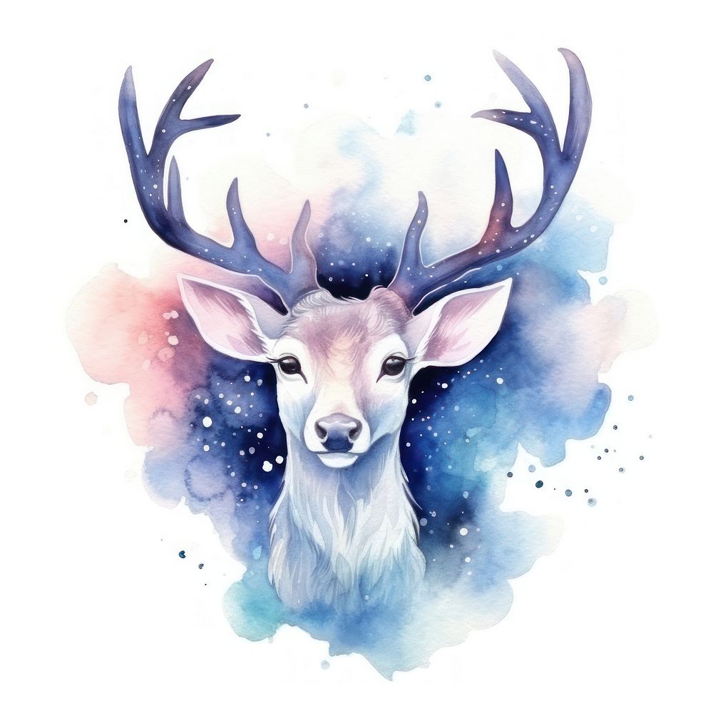 Galaxy element deer Watercolor antler | Premium Photo Illustration ...