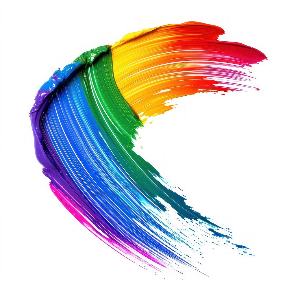 Rainbow brush stroke paint white | Premium Photo - rawpixel