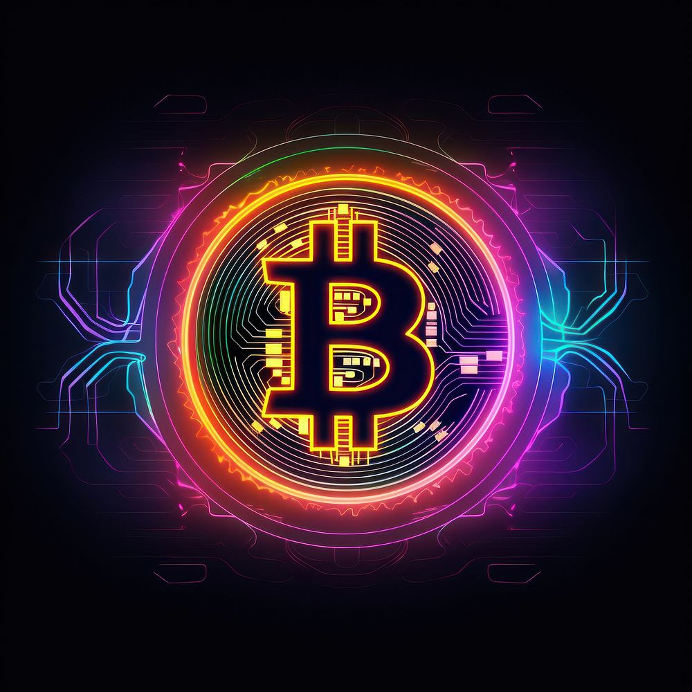 Bitcoin neon backgrounds technology light. | Premium Photo Illustration ...