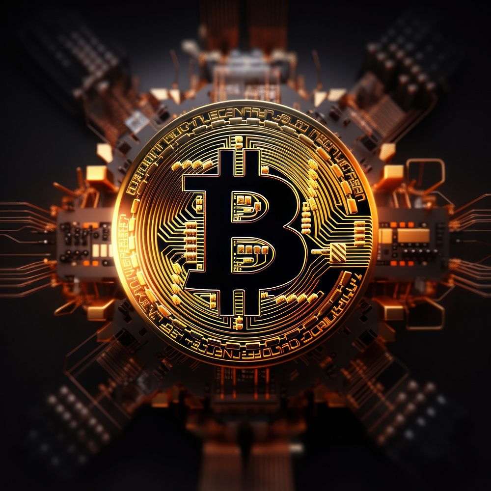 Bitcoin technology architecture cyberspace. | Free Photo Illustration ...