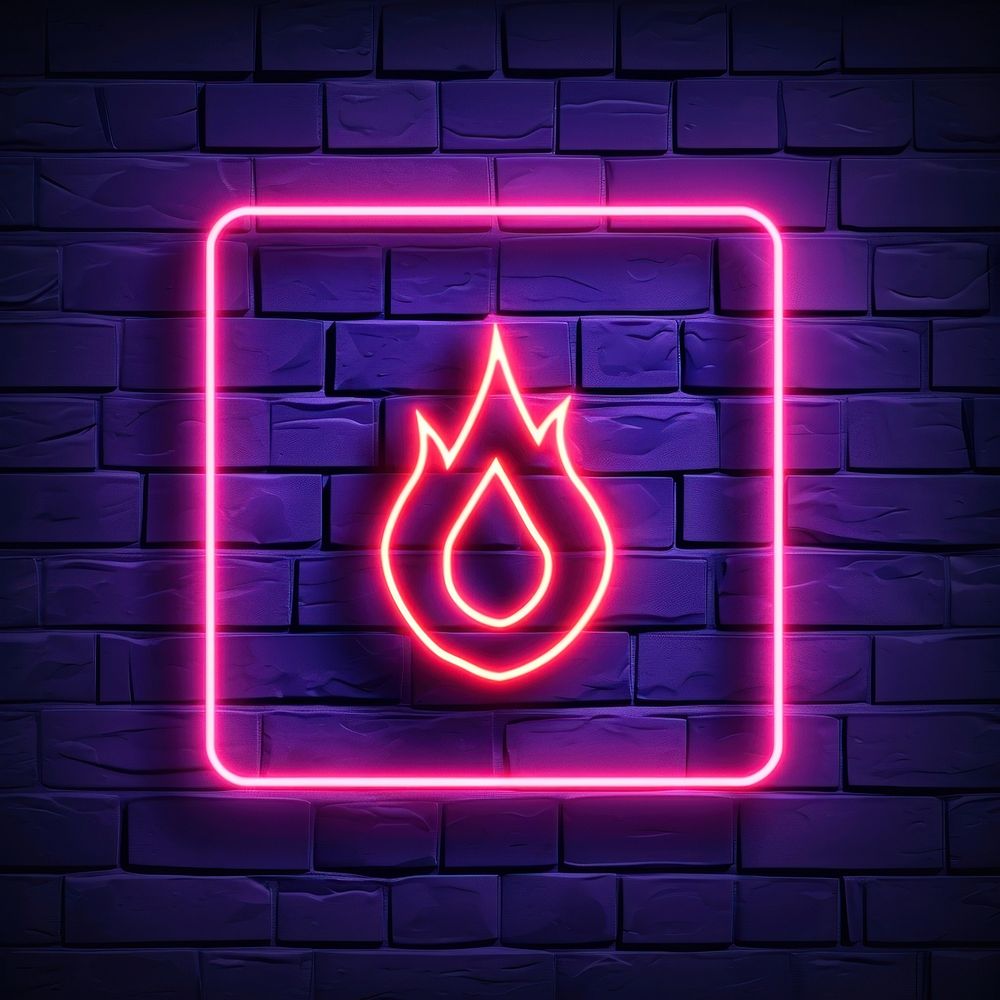 3D render neon fire icon | Premium Photo Illustration - rawpixel
