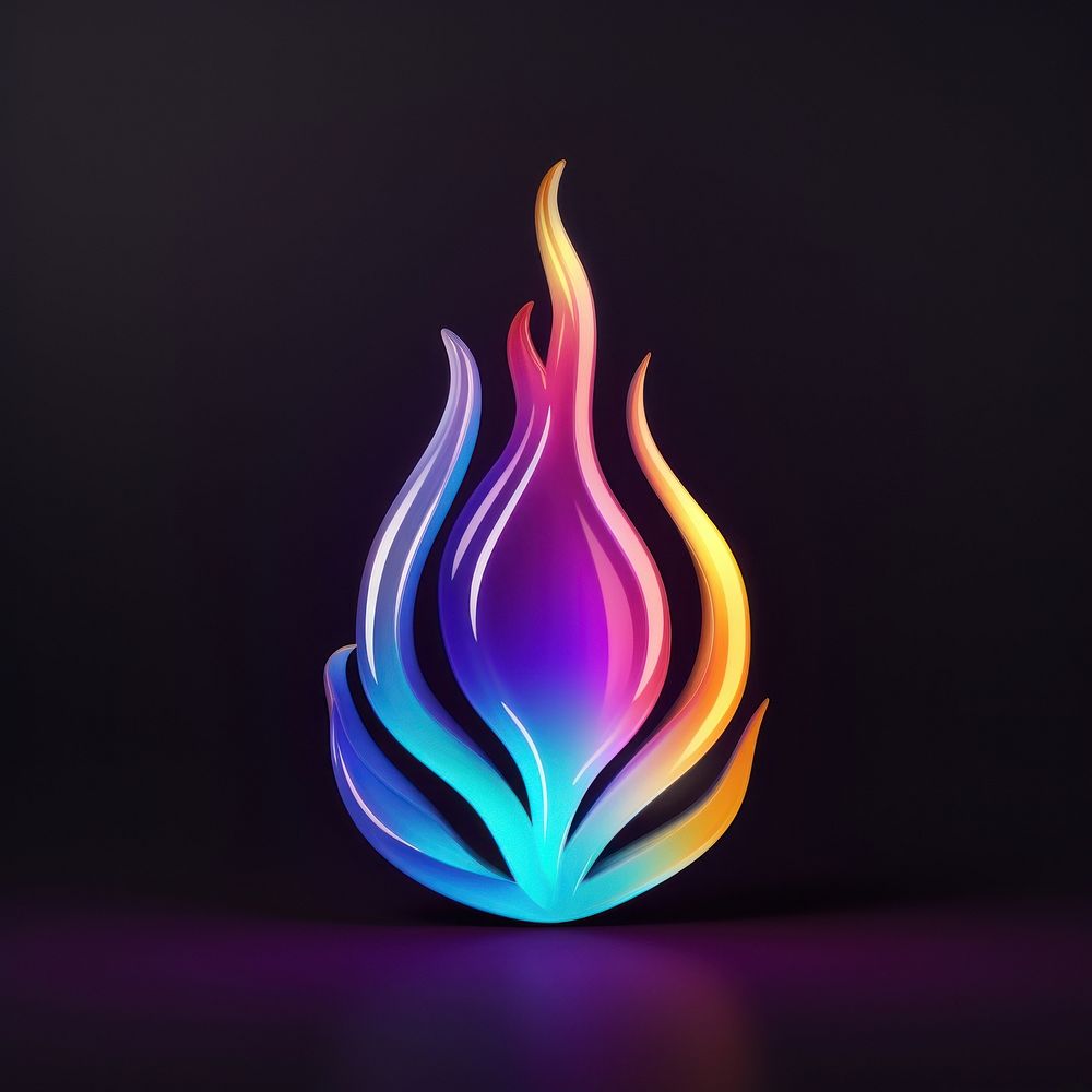 3D render neon fire icon | Premium Photo Illustration - rawpixel