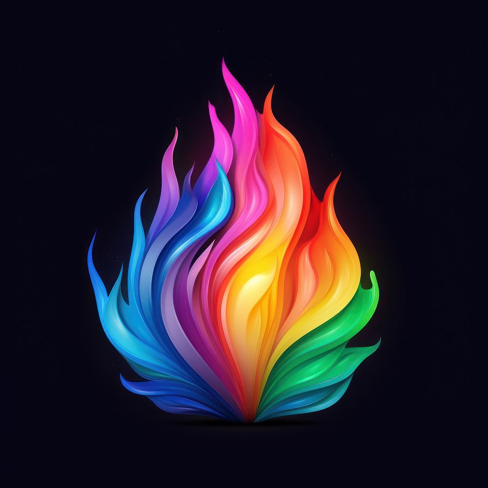 3D render neon fire icon | Free Photo Illustration - rawpixel