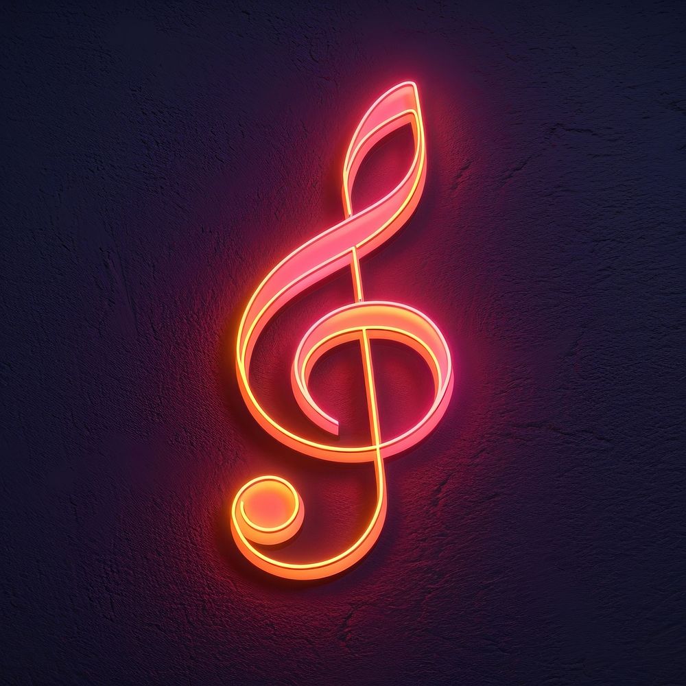 3D render neon music icon | Premium Photo Illustration - rawpixel