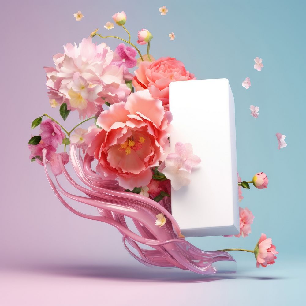 3d Surreal white box flower | Free Photo Illustration - rawpixel