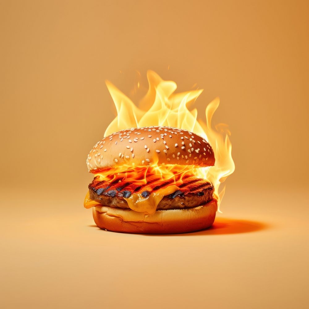Food hamburger burning fire. | Premium Photo - rawpixel