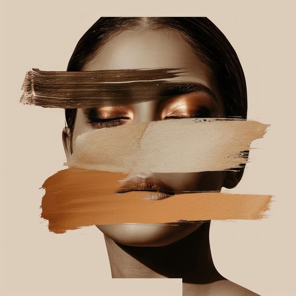 Diversity woman brown brush stroke | Free Photo Illustration - rawpixel