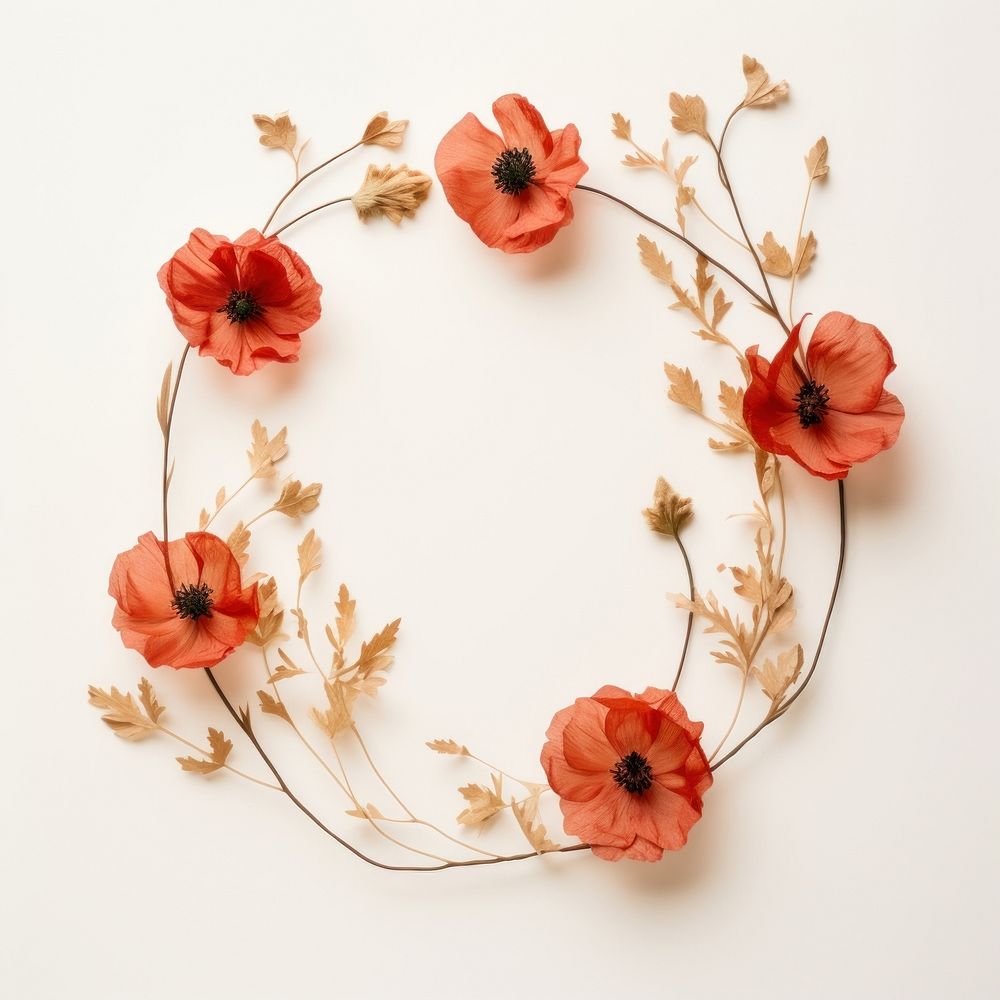 Real Pressed poppy flower wreath | Premium Photo - rawpixel