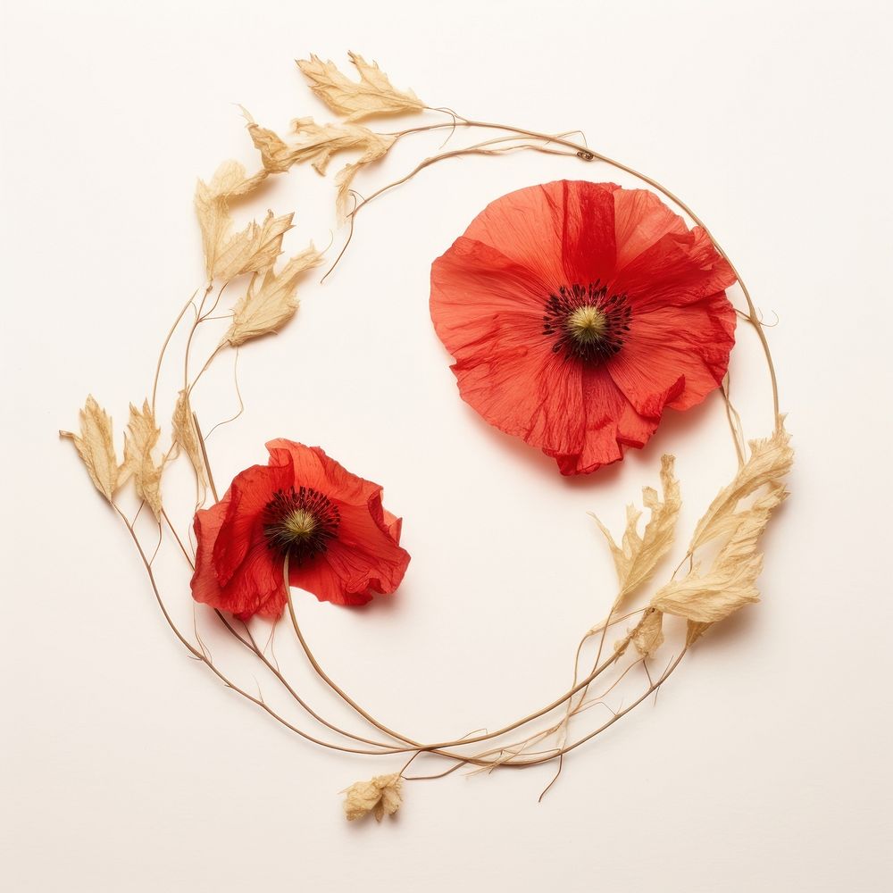 Real Pressed poppy flower wreath | Premium Photo - rawpixel