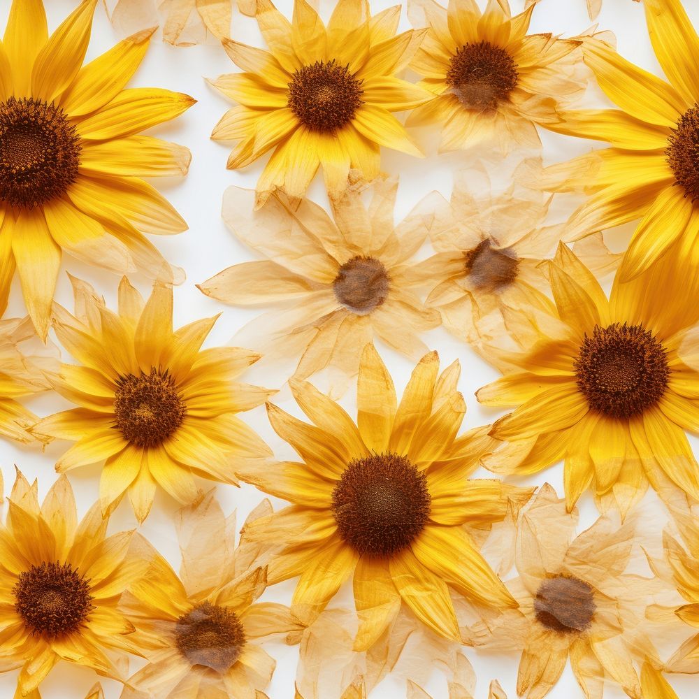 Real Pressed sunflowers pattern backgrounds | Premium Photo - rawpixel