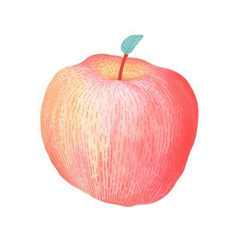 Crayon texture illustration red apple | Premium Photo Illustration ...