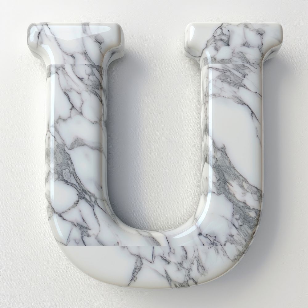Letter U white background porcelain | Free Photo Illustration - rawpixel