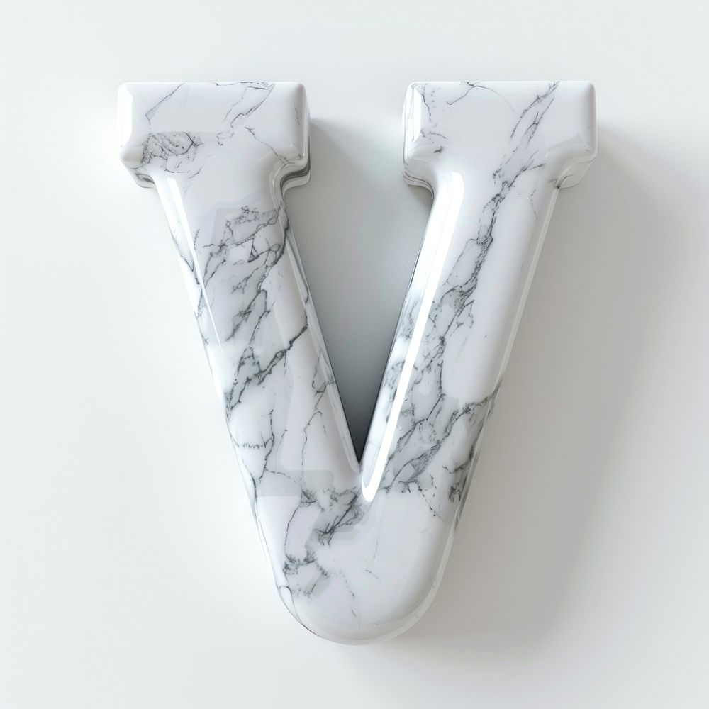Letter V white background porcelain | Free Photo Illustration - rawpixel