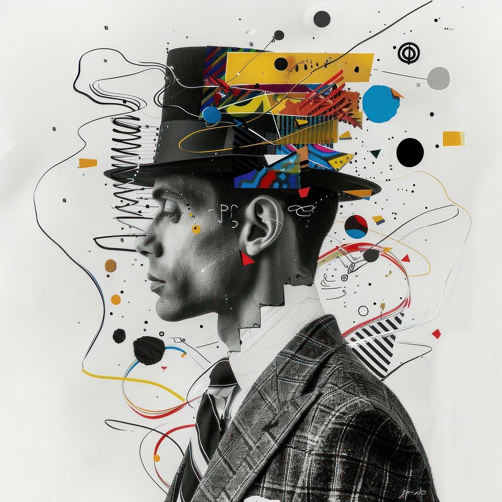 Paper collage magician portrait art | Free Photo Illustration - rawpixel