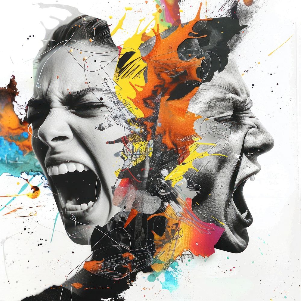 Paper collage angry people art | Premium Photo Illustration - rawpixel