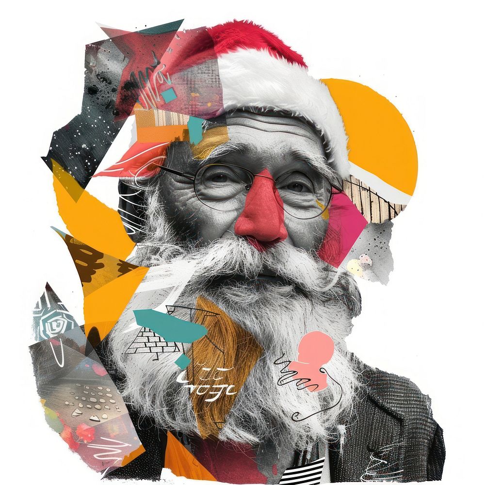 Paper collage Santa Claus art | Free Photo Illustration - rawpixel