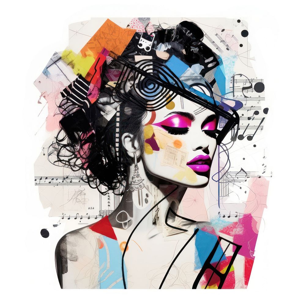 Paper collage singer art painting | Premium Photo Illustration - rawpixel