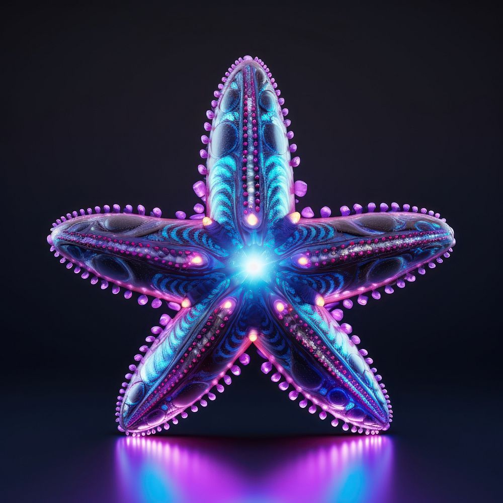 Starfish purple light neon. | Premium Photo Illustration - rawpixel
