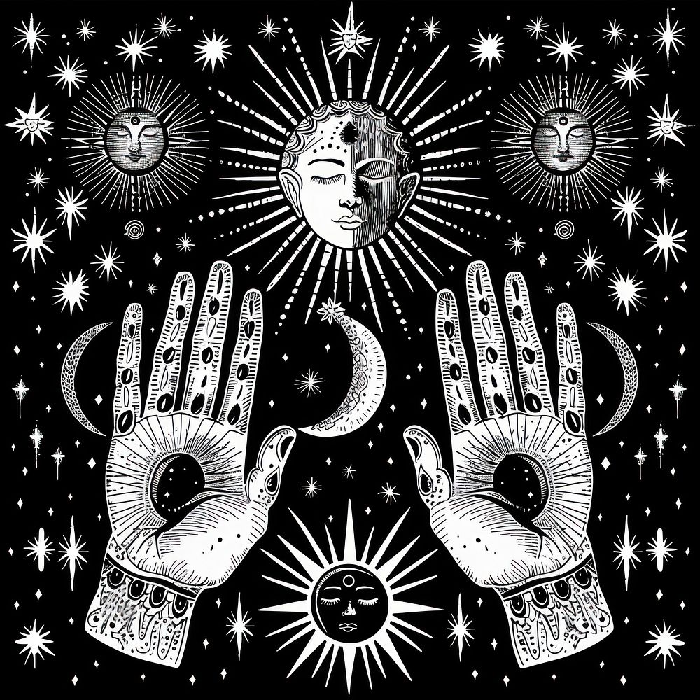 Esoteric drawing sketch moon. | Premium Photo Illustration - rawpixel