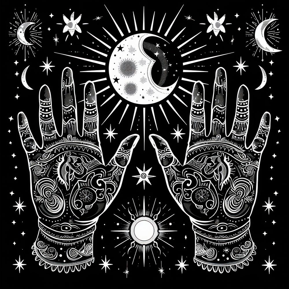 Esoteric drawing sketch moon. | Free Photo Illustration - rawpixel