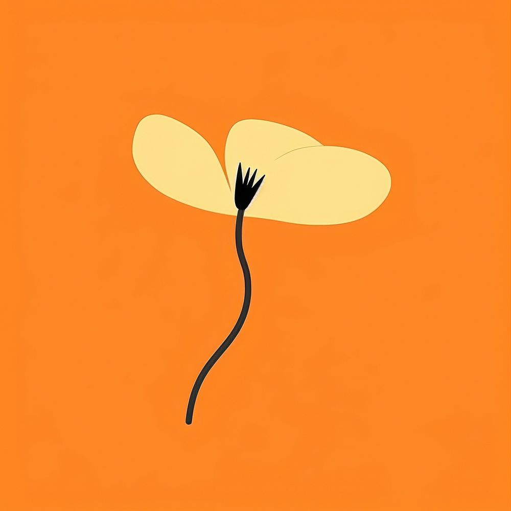 California poppy cartoon flower plant. | Premium Photo Illustration ...