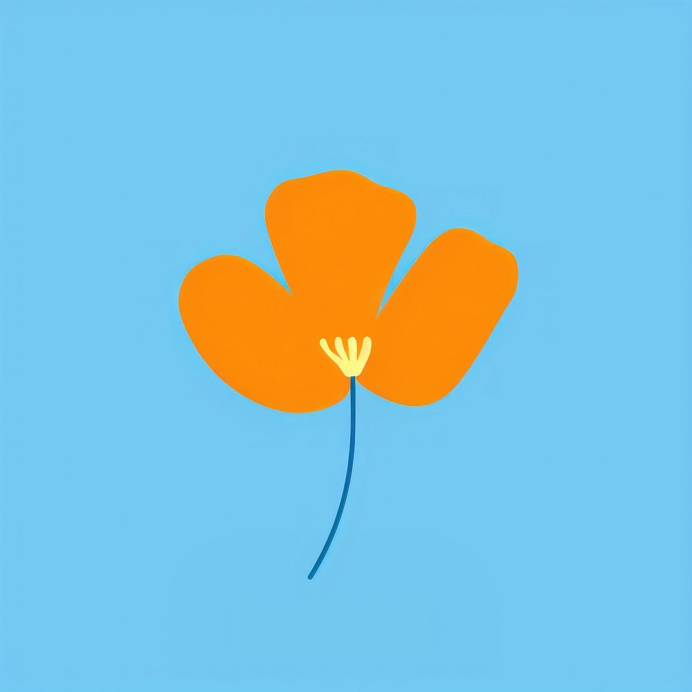 California poppy cartoon flower petal. | Free Photo Illustration - rawpixel