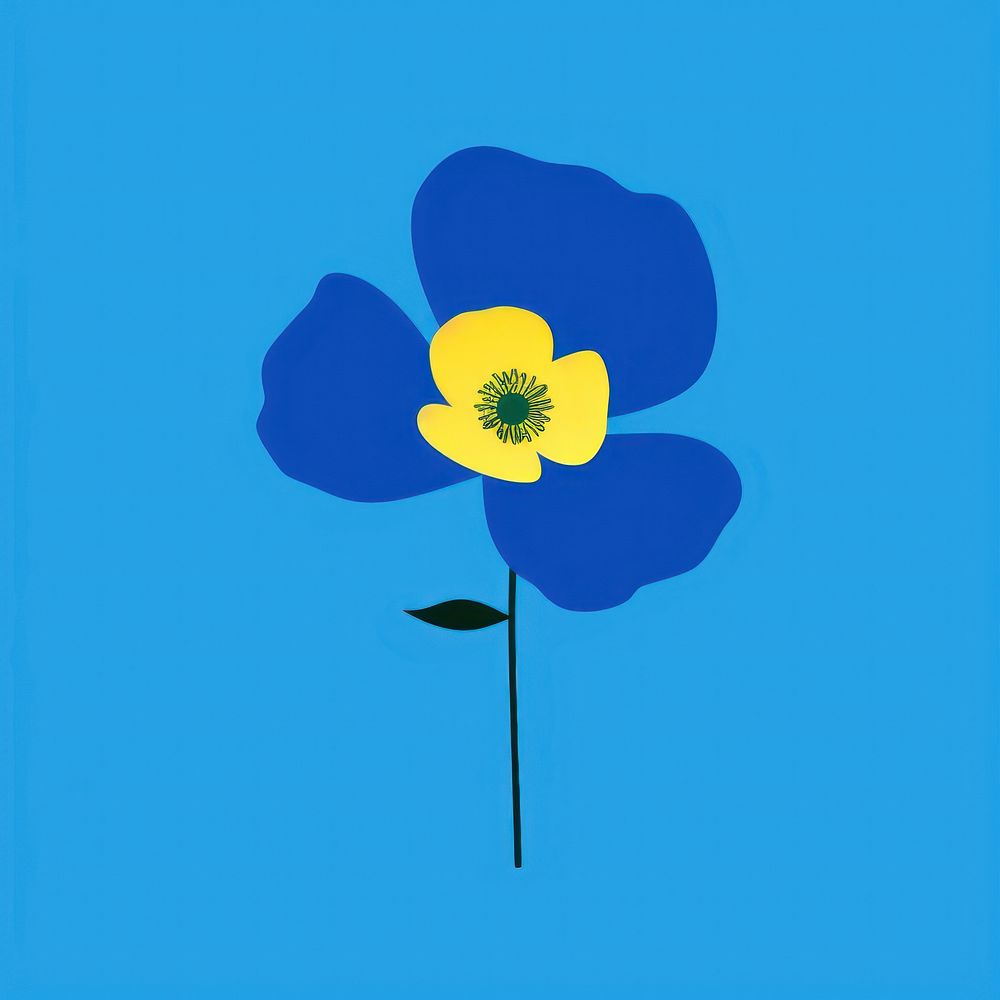 Himalayan blue poppy cartoon flower | Free Photo Illustration - rawpixel