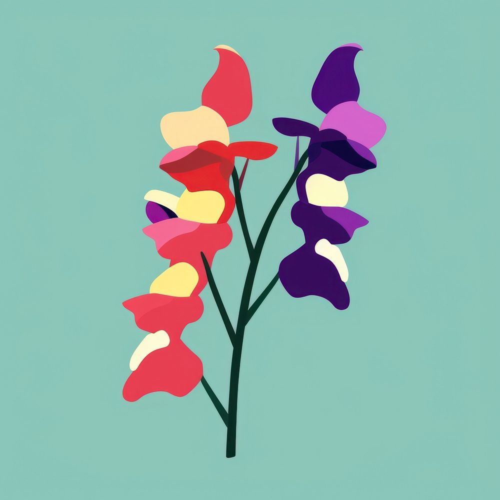 Snapdragons graphics cartoon flower | Free Photo Illustration - rawpixel