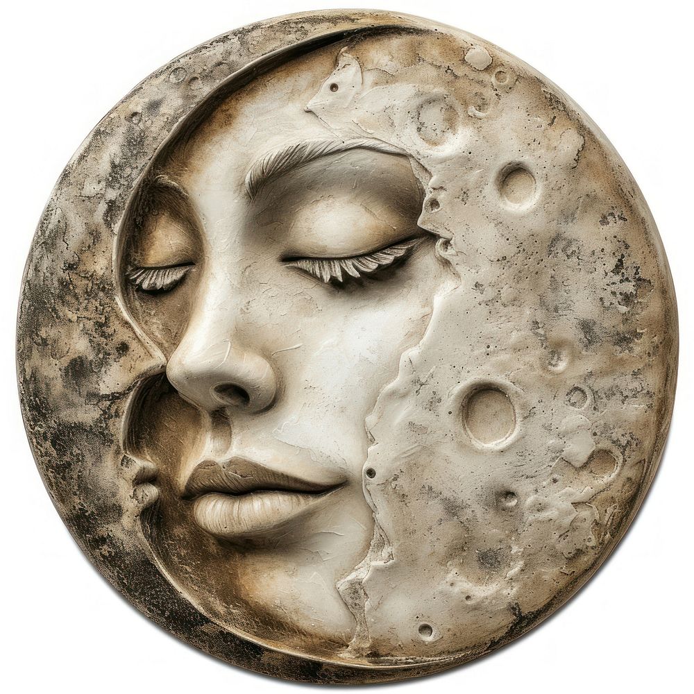 Calm French Celestial moon face | Premium Photo Illustration - rawpixel