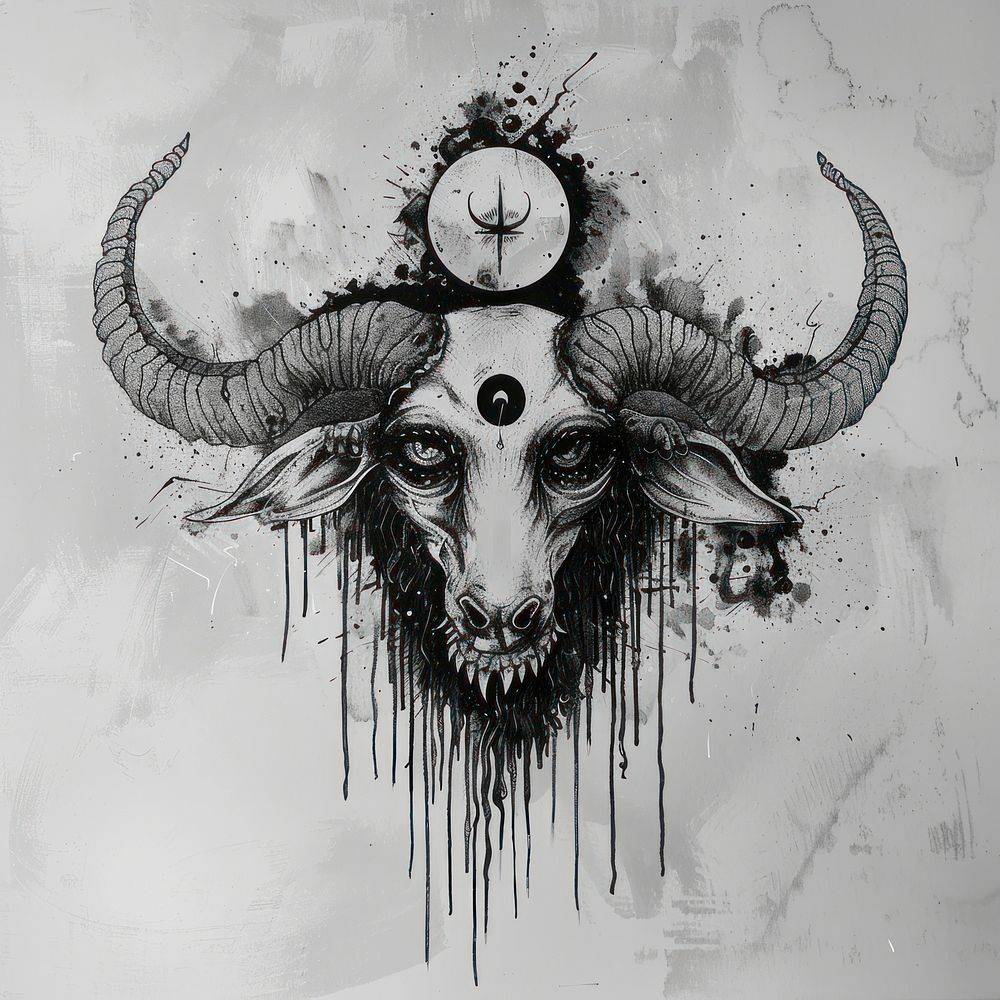Satan drawing sketch mammal. | Free Photo Illustration - rawpixel