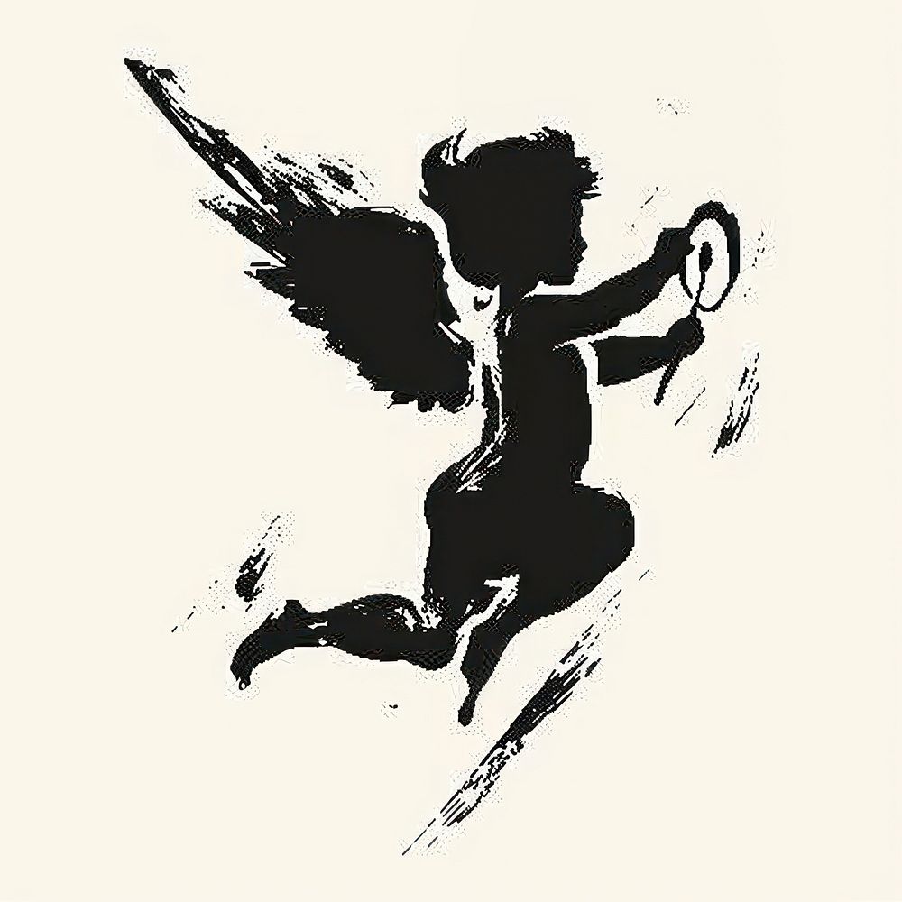 Cupid style chinese ink brush | Free Photo Illustration - rawpixel