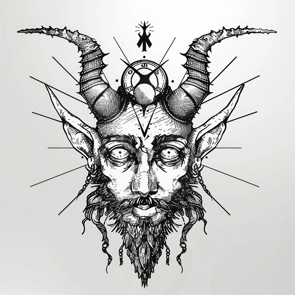 Satan drawing sketch art. | Free Photo Illustration - rawpixel