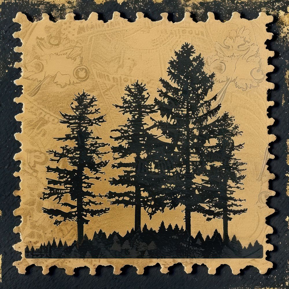 Vintage postage stamp forest plant | Premium Photo Illustration - rawpixel
