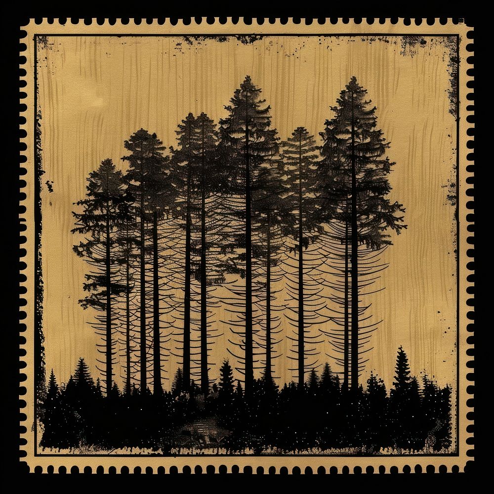 Vintage postage stamp forest plant | Premium Photo Illustration - rawpixel