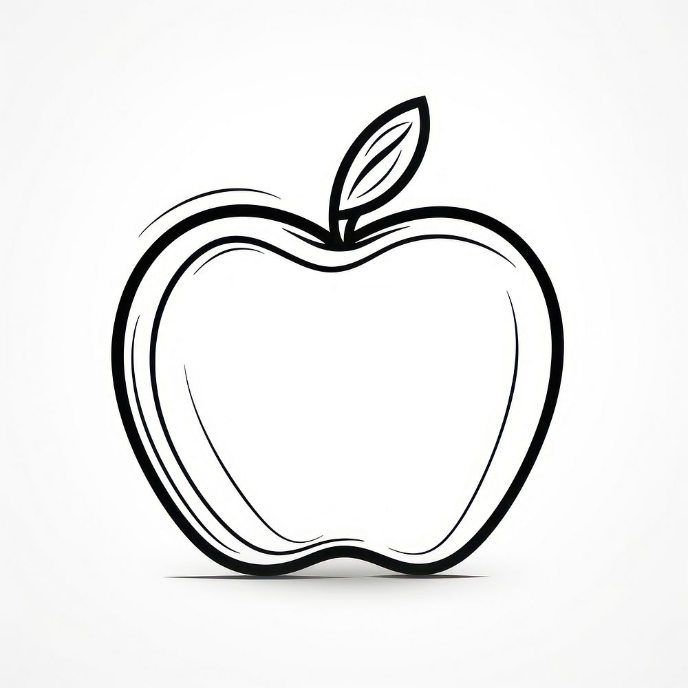 Apple outline sketch drawing illustrated | Premium Photo Illustration ...