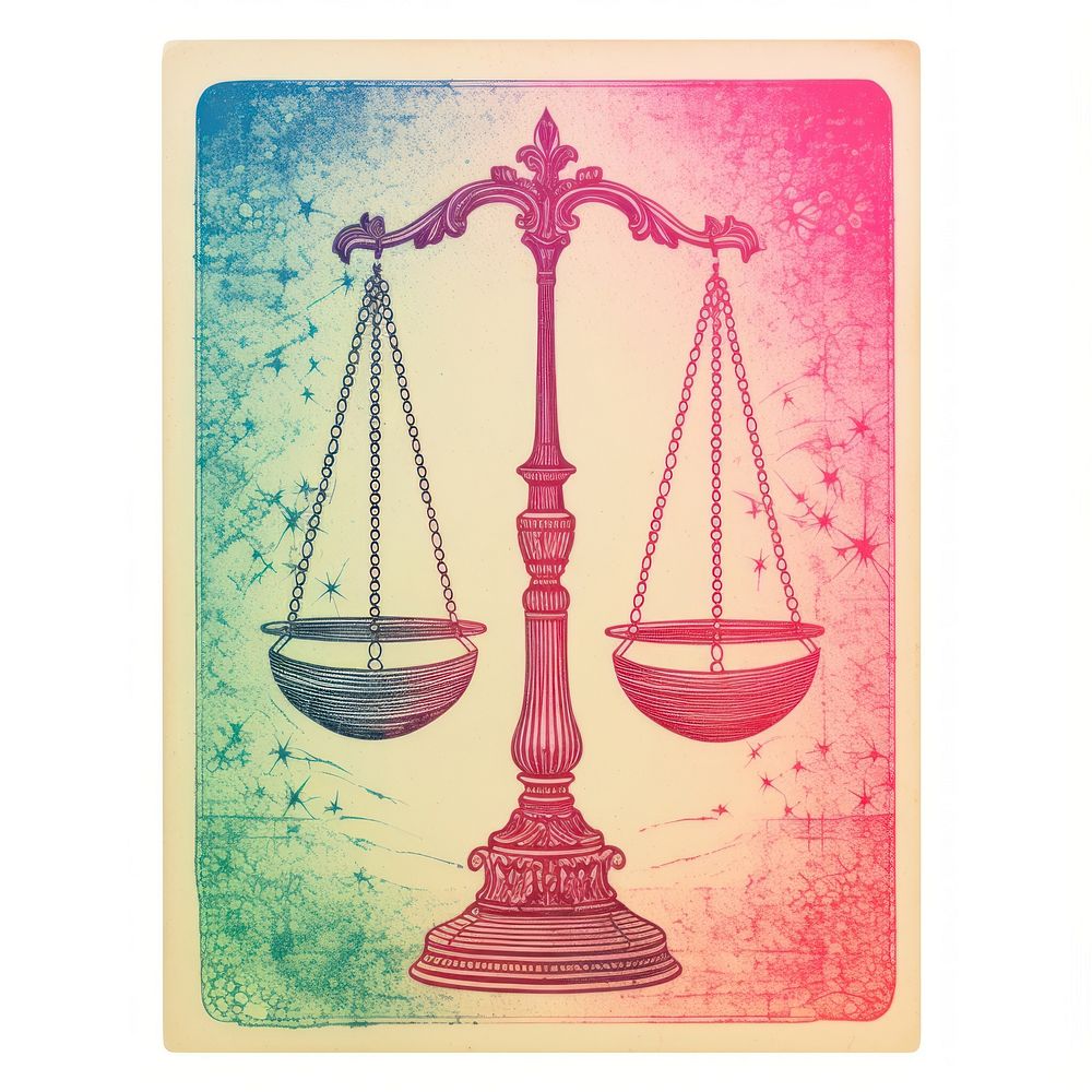 Tarot card Risograph style scale | Premium Photo Illustration - rawpixel