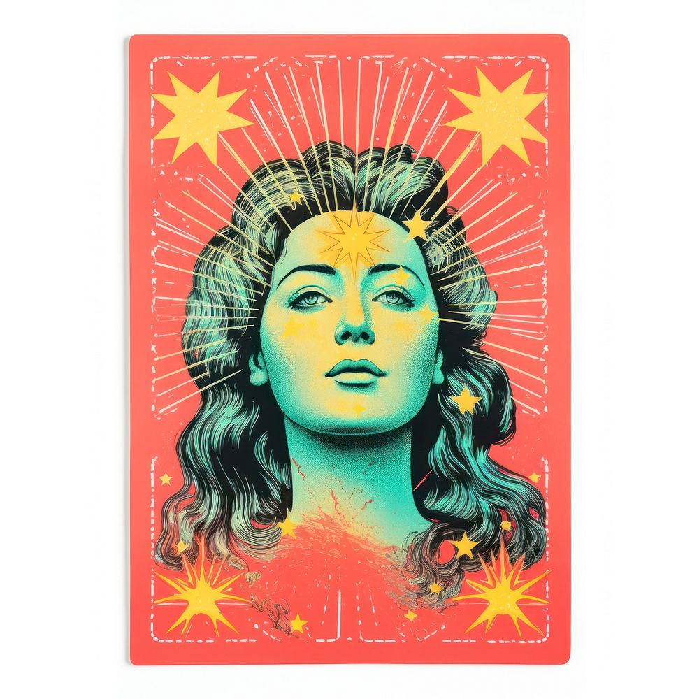 Tarot card Risograph style portrait | Free Photo Illustration - rawpixel