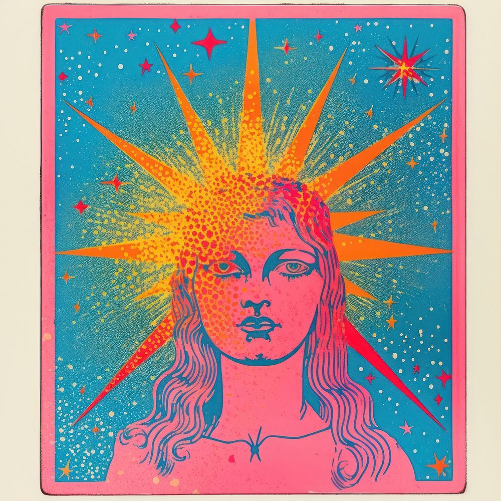 Tarot card Risograph style portrait | Premium Photo Illustration - rawpixel