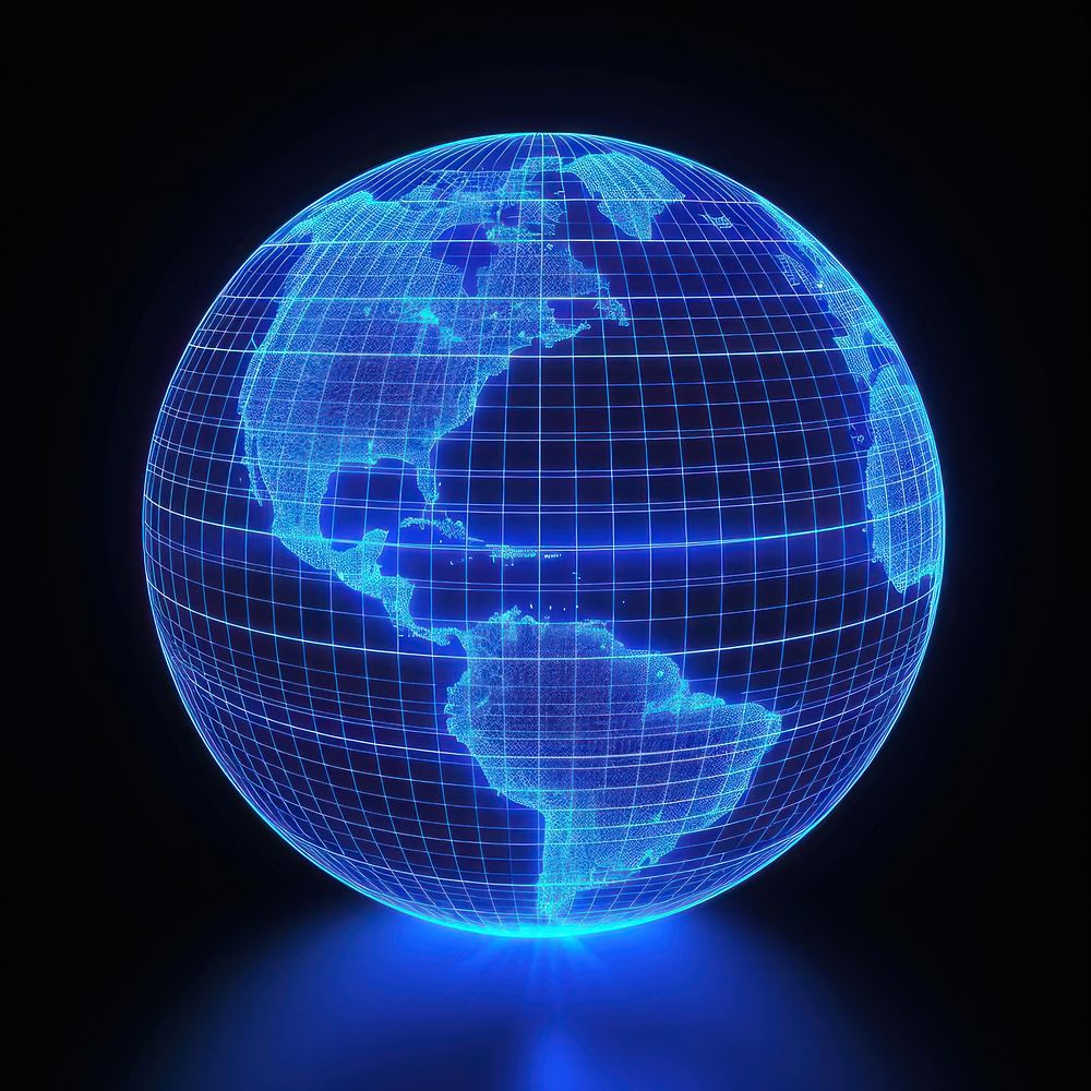 Glowing wireframe earth futuristic sphere | Free Photo Illustration ...