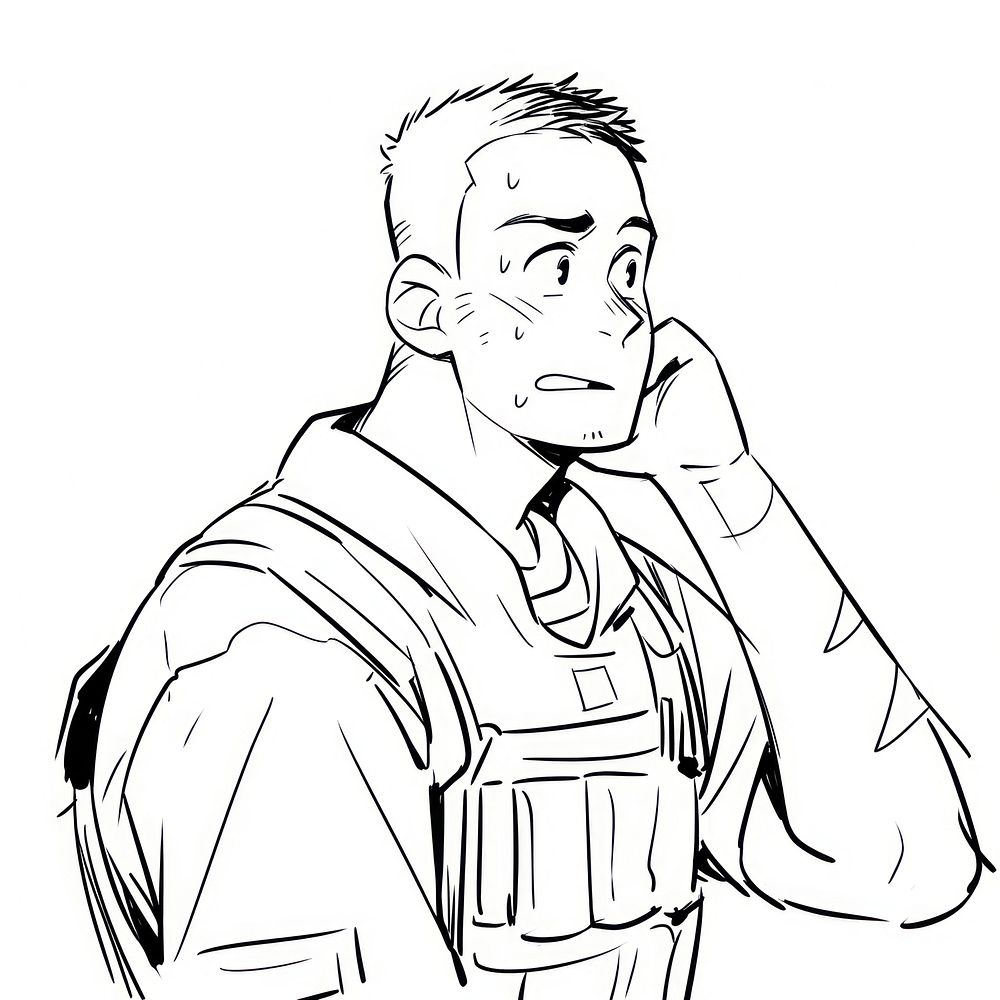 Soldier sketch cartoon drawing. | Free Photo Illustration - rawpixel