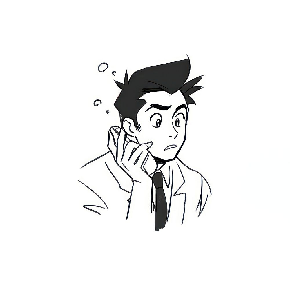 Phone call sketch cartoon drawing | Free Photo Illustration - rawpixel