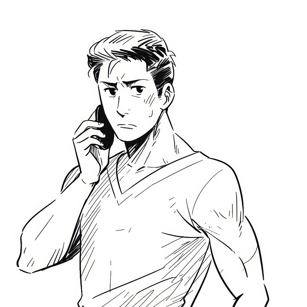 Phone call sketch drawing cartoon. | Premium Photo Illustration - rawpixel