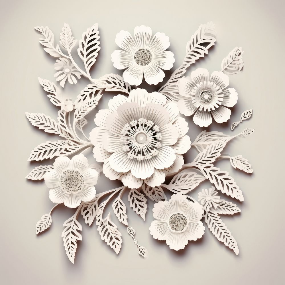 Cut paper flower frame craft | Free Photo Illustration - rawpixel